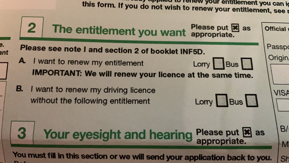D2 application form dvla, Driver and Vehicle Licensing